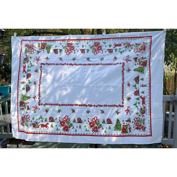Unbranded | Dining | Vintage Christmas Tablecloth Country Carolers ...